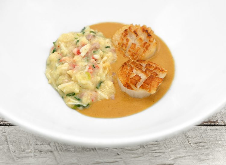 Arctic Scallops and Crab Rice Polenta | Food Perestroika